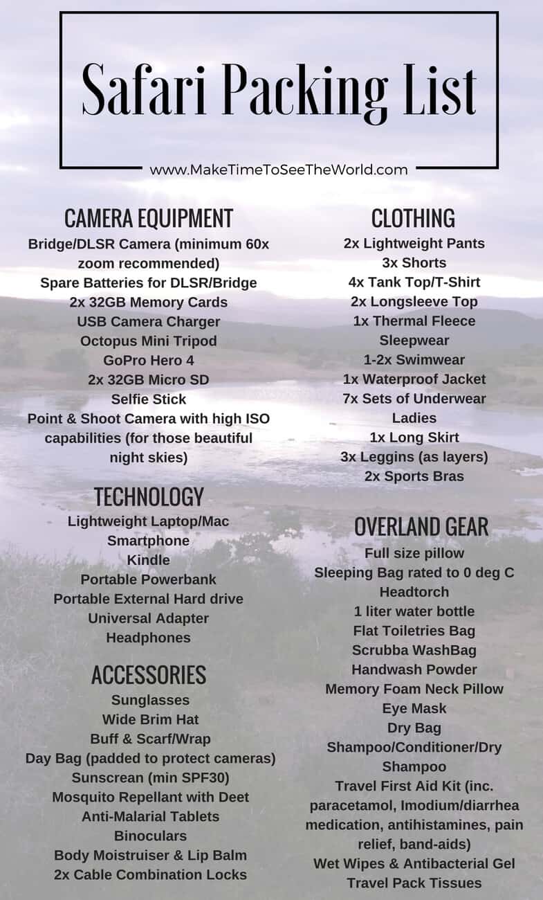 Ultimate Safari Packing List for Africa (+ What NOT to Bring)